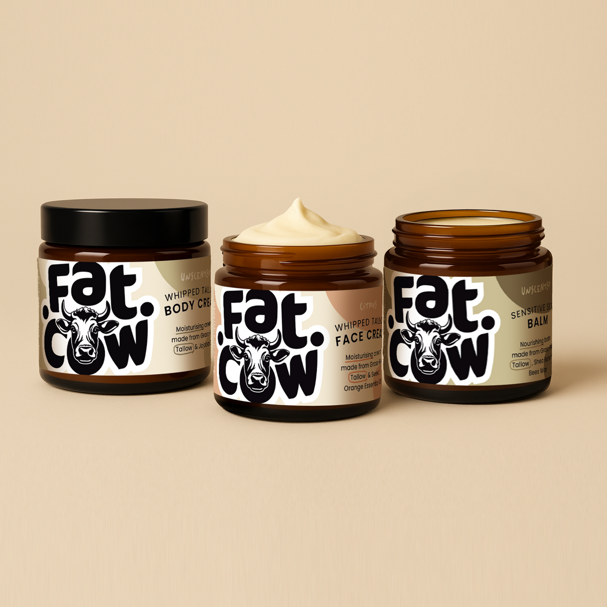 Cream and Balm Kit | Body, Face & Balm from Grass-Fed Tallow – Fat Cow ...